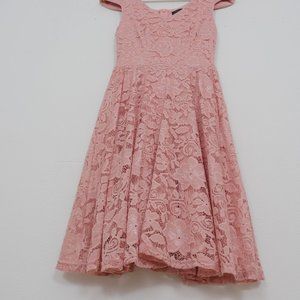 Meet Jen | Dresses | Meet Jen Pink Lace Full Skirt Dress | Poshmark